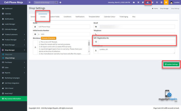 How can I add company registration number (ABN, ACN or VAT) on an ...