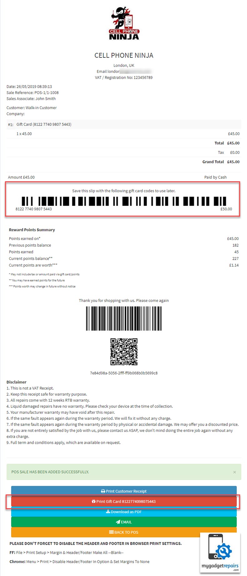 How to create Gift Cards? | MGR | Knowledge Base