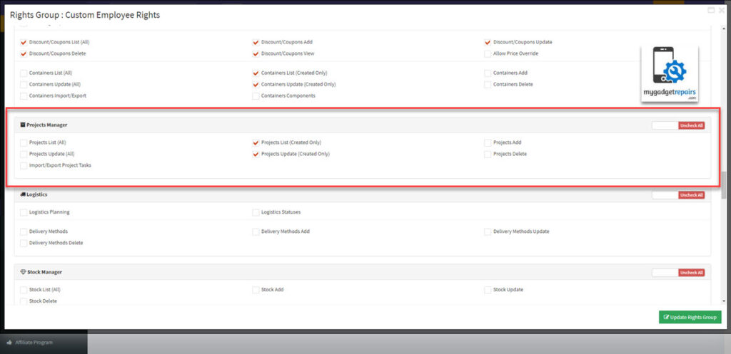 Project Management Module | MGR | Knowledge Base