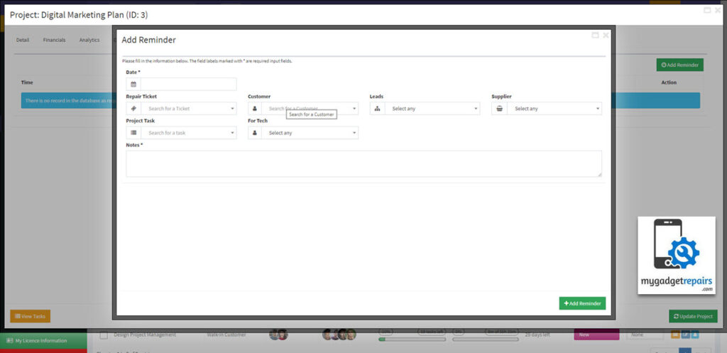 Project Management Module | MGR | Knowledge Base