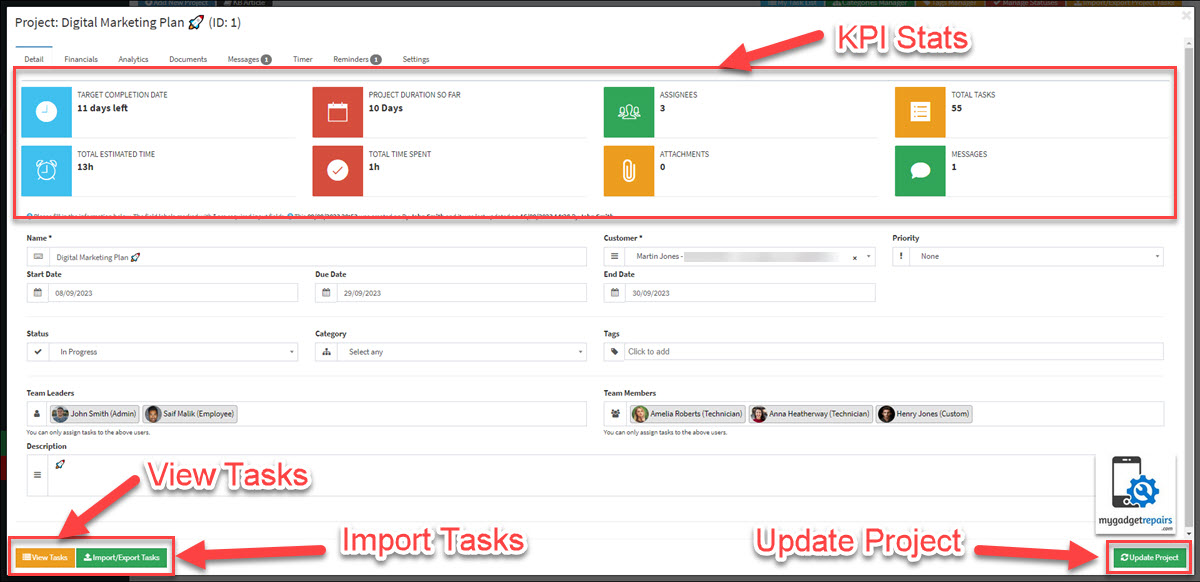 Project Management Module | MGR | Knowledge Base